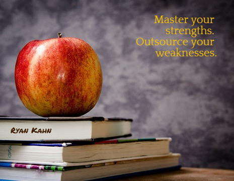 Ryan Kahn picture quote: Master your strengths. Outsource your weaknesses.