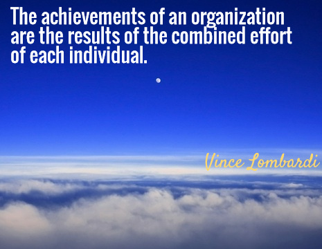 Vince Lombardi picture quote: The achievements of an organization are ...