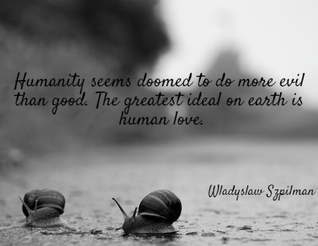 Wladyslaw Szpilman picture quote: Humanity seems doomed to do more evil ...