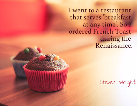 Steven Wright picture quote: I went to a restaurant that serves ...